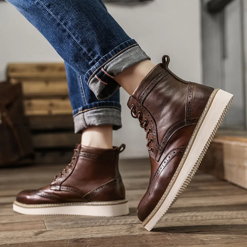 British High-top Retro Tooling Martin Boots - KICK NATIONS